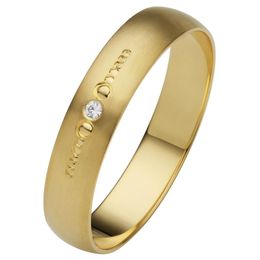 Firetti Unisex Trauring &raquo;Schmuck Geschenk Gold 375 Hochzeit Ehering "LIEBE"&laquo; Made in Germany, wahlweise mit oder ohne Brillant gold 60, 0,01 SI = 