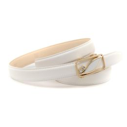 Anthoni Crown Damen Lederg&uuml;rtel 2,5 cm schmaler Lederg&uuml;rtel wei&szlig; 95