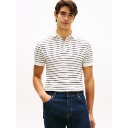 Tommy Hilfiger Herren Poloshirt &raquo;1985 SLIM POLO&laquo; Markenstickerei, aus Baumwoll-Piqu&eacute; wei&szlig; M