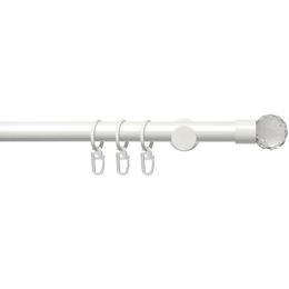 Liedeco Gardinenstange &raquo;Fertigstilgarnitur 20 mm Power Facettkugel&laquo; &Oslash; 20 mm 1 l&auml;ufig-l&auml;ufig Fixma&szlig; Gardinenstange Komplett wei&szlig; Eisen B/L: 160cm &Oslash; 20mm, 1 Stk