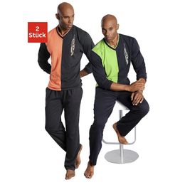 Le Jogger Herren Le Jogger Pyjama Packung, 4 tlg. in langer Form bunt 56/58 (XL)