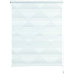 Gardinia Doppelrollo &raquo;EASYFIX Duo Rollo Triangle&laquo; Lichtschutz Sichtschutz mit Bohren/ohne Bohren freih&auml;ngend segmentweise gewebter Stoff grau 