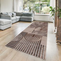 OTTO home Teppich &raquo;Lysandra&laquo; rechteckig 8 mm H&ouml;he 3D-Effekt, softer Kurzflor, pflegeleicht, leichter Glanz, Scandi-Look beige Kunstfaser B : 67cm 1 