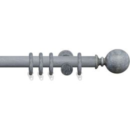 Liedeco Gardinenstange &raquo;Terra Kugel&laquo; &Oslash; 28 mm 1 l&auml;ufig-l&auml;ufig Fixma&szlig; grau Holzwerkstoff B/L: 200cm &Oslash; 28mm, 1 l&auml;ufig
