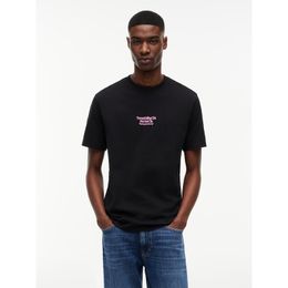 Tommy Jeans Herren T-Shirt &raquo;TJM RELAX FIT SAILBOAT&laquo; aus Jersey mit R&uuml;ckengrafik schwarz XXL