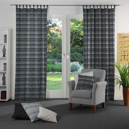 WIRTH Vorhang &raquo;Laufenberg&laquo; Schlaufen 1 Stk. tlg. blau Jacquard, Baumwolle, Polyester 125cm, Schlaufen, 65cm