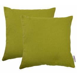 Tom Tailor HOME Dekokissen &raquo;Dove&laquo; unifarben, Kissenh&uuml;llen ohne F&uuml;llung, 2er Pack gr&uuml;n Baumwolle B/L: 38cm x 38cm, 2 Stk.
