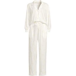 LANDS' END Pyjama Set aus Baumwoll-Jersey mit Stickerei f&uuml;r Damen in Petite-Gr&ouml;&szlig;e, Damen, size: petite, Elfenbein, Baumwolle, by Lands' End