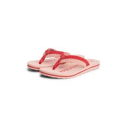 Tommy Hilfiger Damen Zehentrenner &raquo;TH CROCHET SUMMER SANDAL&laquo; Dianette, Strandschuh in sommerlicher H&auml;keloptik rosa 36