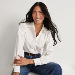 LANDS' END Bluse mit H&auml;kelborte aus Baumwolle f&uuml;r Damen, Damen, size: regular, Wei&szlig;, Baumwolle, by Lands' End