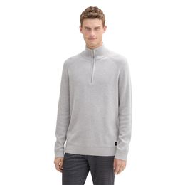 Tom Tailor Herren Tom Tailor Troyer in Feinstrick-Optik grau L