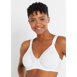 bonprix Damen bonprix Minimizer-BH 1 nahtloser BH im zarten Meshlook wei&szlig; 75, Cup C