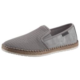 Rieker Herren Espadrille Sommerschuh, Slipper, Freizeitschuh im Materialmix grau 42