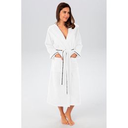 Bruno Banani Damenbademantel &raquo;Danny, ideal f&uuml;r Sauna & Spa, Hotelbademantel, Morgenmantel&laquo; 1 Stk. mit Logostreifen, aus 100% Baumwolle, XS-3XL wei&szlig; Walkfrottier XS