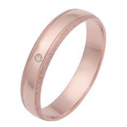 Firetti Unisex Trauring &raquo;Schmuck Geschenk Gold 375 Hochzeit Ehering Trauring "LIEBE"&laquo; Made in Germany, wahlweise mit oder ohne Brillant rosa 18, 0,01 