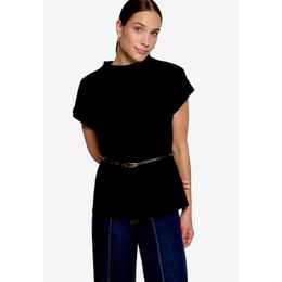 Zero Damen Kurzarmshirt Sommershirt mit G&uuml;rtel schwarz 40
