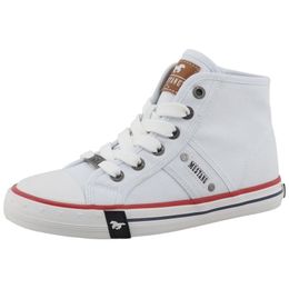 Mustang Shoes Kinder Sneaker &raquo;Gaspare&laquo; Freizeitschuh, Schn&uuml;rboots, High Top-Sneaker mit Nieten wei&szlig; 32