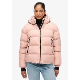Superdry Damen Steppjacke &raquo;HOODED SPORTS PUFFER JACKET&laquo; mit Kapuze Kunstfaser, relaxed fit rosa M