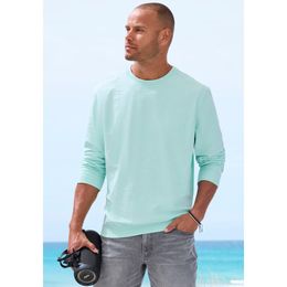 John Devin Herren Langarmshirt in Struktur-Qualit&auml;t und in modischen Farben blau M (48/50)
