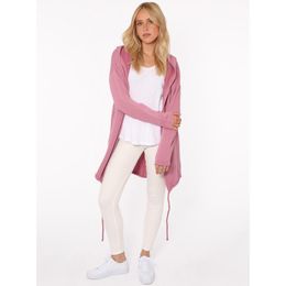 Zwillingsherz Damen Jerseymantel &raquo;"Positive Mind"&laquo; mit hohem Baumwollanteil, sommerliche leichte Sweatware rosa L/XL (L/XL)