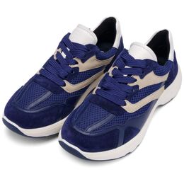 Ara Damen Keilsneaker &raquo;BOSTON&laquo; , Freizeitschuh, Halbschuh, Schn&uuml;rer mit Logopr&auml;gung, Weite H blau 37