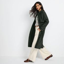 LANDS' END Langer Regenmantel f&uuml;r Damen, Damen, size: regular, Gr&uuml;n, Polyester/Polyurethan, by Lands' End