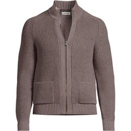 LANDS' END Drifter Cardigan mit Rei&szlig;verschluss, Herren, size: regular, Blau, Baumwolle, by Lands' End
