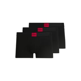 Hugo Underwear Herren HUGO Underwear Trunk Set, 3 Stk. mit kontrastfarbenen Logobadge schwarz L, 3 Stk.