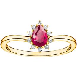Thomas Sabo Damen Thomas Sabo Fingerring &raquo;Vintage Romance&laquo; mit Zirkonia (synth.), Saphir (synth.) bunt 58, Silber 925 (recycelt), 1,6mm