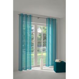 WIRTH Vorhang &raquo;LORCA&laquo; &Ouml;sen 1 Stk. tlg. blau Obermaterial: 66% Polyester, 34% Baumwolle 180cm, &Ouml;sen, 132cm