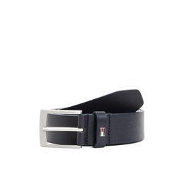 Tommy Hilfiger Herren Lederg&uuml;rtel &raquo;ADAN 3.5 cm breit EXT&laquo; Metalllogopatch, Einfachdornschnalle blau 120