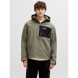 Jack & Jones Jack & Jones Herren Softshelljacke &raquo;JJNORTH SOFTSHELL JACKET&laquo; mit Kapuze gr&uuml;n XS