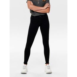Only Damen Only Ankle-Jeans &raquo;ONLBLUSH MID SK AK RW DNM REA2343 NOOS&laquo; ausgefranste S&auml;ume schwarz XS (34), L&auml;nge 32