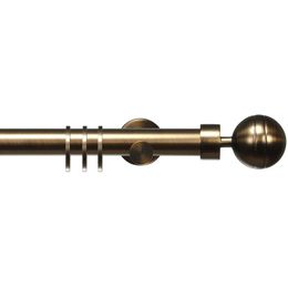 Liedeco Gardinenstange &raquo;CELKUGEL01SG1L&laquo; &Oslash; 25 mm 1 l&auml;ufig-l&auml;ufig Fixma&szlig; 1-l&auml;ufig im Fixma&szlig; &Oslash; 25 mm braun Metall B/L: 120cm &Oslash; 25mm, 1 l&auml;ufig
