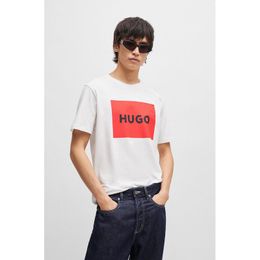 Hugo Herren Hugo T-Shirt &raquo;Dulive&laquo; Rundhalsausschnitt, Regular Fit, Basic Must Have, Hugo Logo Gummidruck wei&szlig; XL