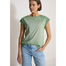 Cecil Damen T-Shirt U-Boot-Ausschnitt, Garment-Dye Optik gr&uuml;n L (42)