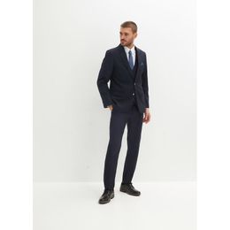bonprix Herren bonprix Anzug 4-teilig Set, 4 tlg. slim fit mit Sakko, Hose, Weste, Krawatte und Einstecktuch, Slim Fit Passform blau 50, N-Gr