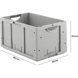 Sch&auml;fer Shop Euro Box Serie LTB 6320, aus PP, Inhalt 61,7 L, ohne Deckel, grau