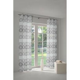 WIRTH Vorhang &raquo;Zirbello&laquo; &Ouml;sen 1 Stk. tlg. gr&uuml;n Jacquard, Baumwolle, Polyester 145cm, &Ouml;sen, 132cm
