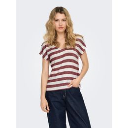 Only Damen Only V-Shirt &raquo;ONLLIRA LIFE S/S V-NECK TOP JRS NOOS&laquo; rot S
