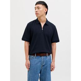 Jack & Jones Jack & Jones Herren Poloshirt &raquo;JJEAUSTIN ZIP POLO SS NOOS&laquo; mit Polokragen blau XL