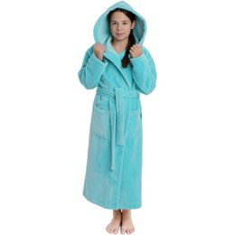 WEWO-Fashion Wewo fashion Kinderbademantel &raquo;8514&laquo; 1 Stk. mit kuscheliger Kapuze blau Baumwoll-Mix 128 L: 86cm