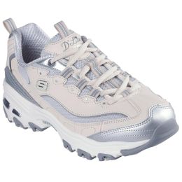 Skechers Damen Sneaker &raquo;D'LITES-CHROMATIC&laquo; , Plateausneaker, Schn&uuml;rschuh mit Metallic Eins&auml;tzen silber 35