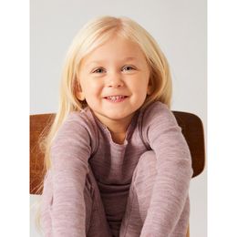 name it M&auml;dchen Langarmshirt &raquo;NMFWANG WOOL NEEDLE LS TOP SOLID NOOS&laquo; aus reiner Merinowolle lila 110