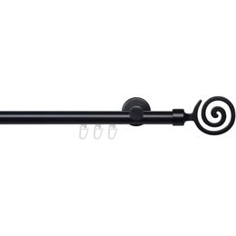 Liedeco Gardinenstange &raquo;Innenlaufgarnitur 20 mm Blues Eric&laquo; &Oslash; 2 mm 1 l&auml;ufig-l&auml;ufig Fixma&szlig; Gardinenstange Komplett schwarz Eisen B/L: 120cm &Oslash; 2mm, 1 Stk., 1 