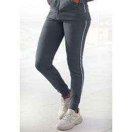 H.I.S. H.I.S Damen Sweathose mit seitlichem Piping und Taschen, Loungewear blau 36/38, N-Gr