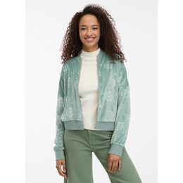 Ragwear Damen Sweatjacke &raquo;DORON VELVET&laquo; weiche Samt Optik gr&uuml;n XL