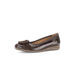 Gabor Damen Pumps Keilabsatz, Businessschuh, Schl&uuml;pfschuh, sch&ouml;ne Zierschnalle, Weite G braun 40,5