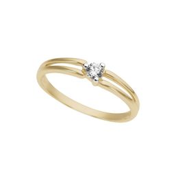 Firetti Damen Goldring &raquo;Schmuck Geschenk Gold 333 Vorsteckring, Verlobungsring&laquo; mit Zirkonia (synth.) wei&szlig; 17, Gelbgold 333, 1,5mm