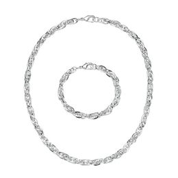 Firetti Damen Ketten und Armband Set &raquo;Multipack Schmuck Geschenk Messing Armkette Halskette&laquo; (Set, 2 Stk. tlg.) silber 50
